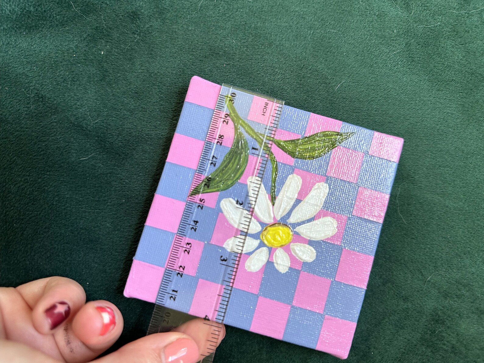Checker Flower Painting Original Painting Original Flower Painting ...