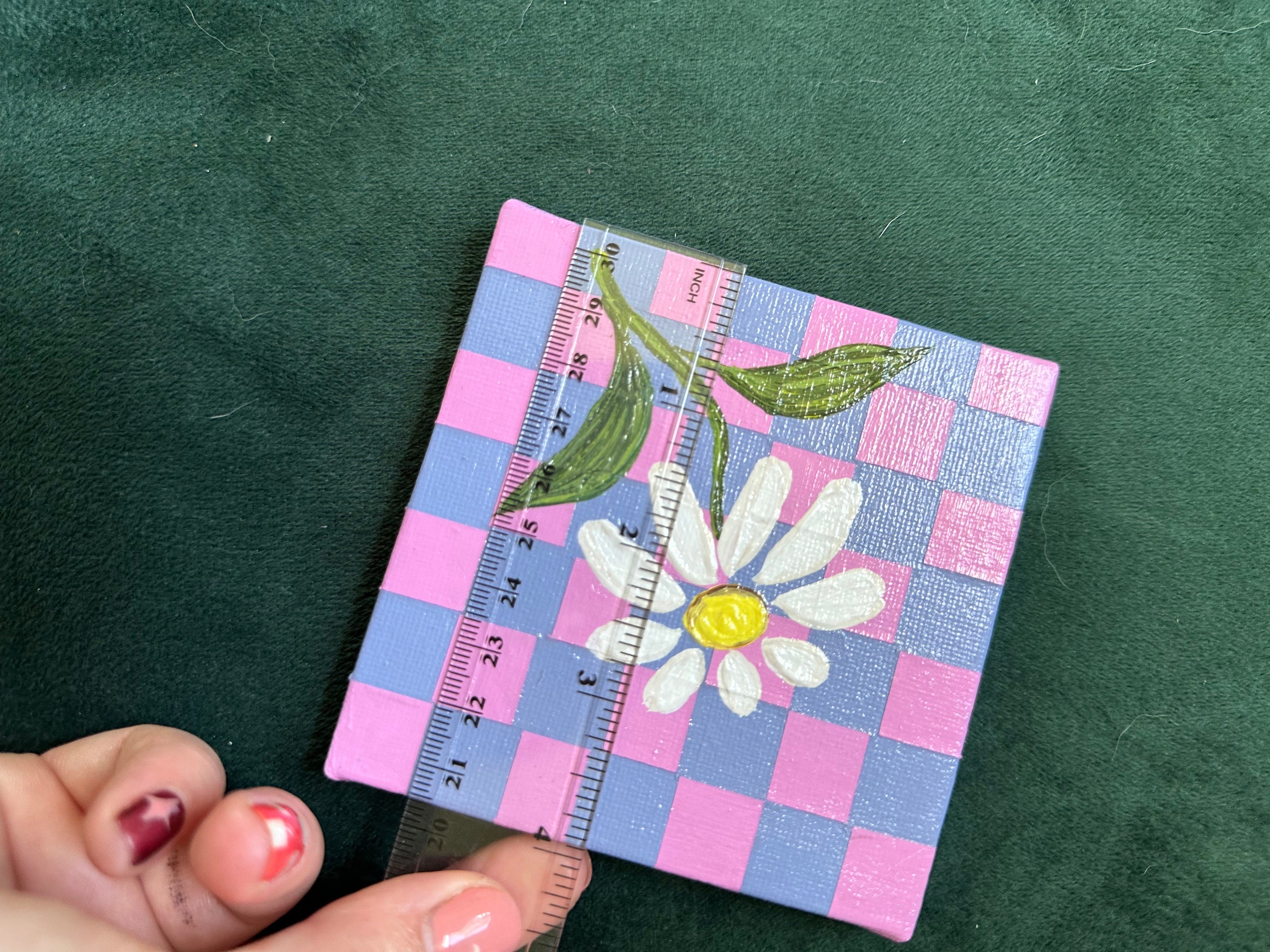 Checker Flower Painting Original Painting Original Flower Painting ...