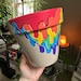 Rainbow Drip Painted Plant Pot - Rainbow Painted Pot - Hand-painted ...