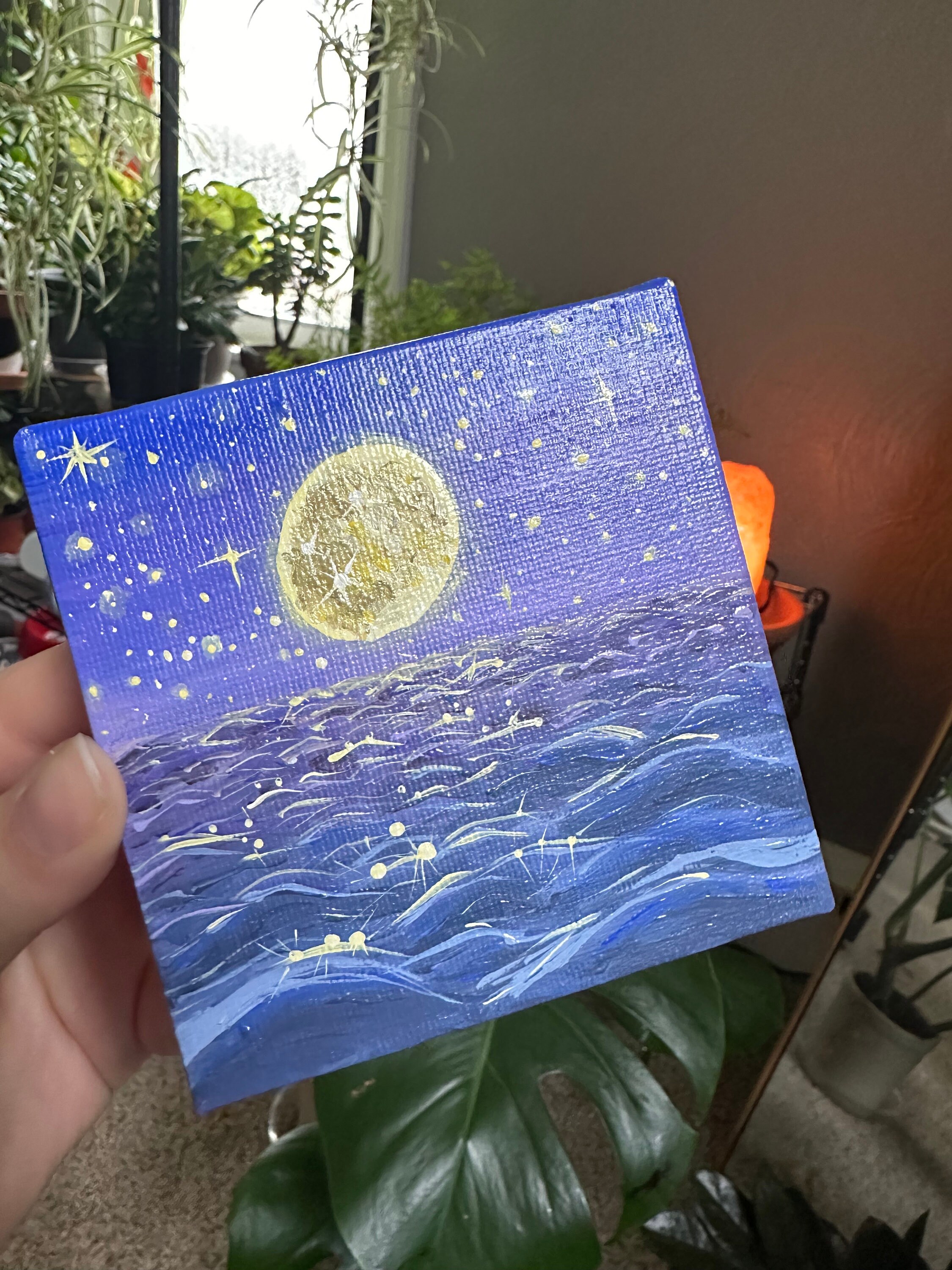 Moon Ocean Painting Seascape Painting Ocean Painting Original Water ...