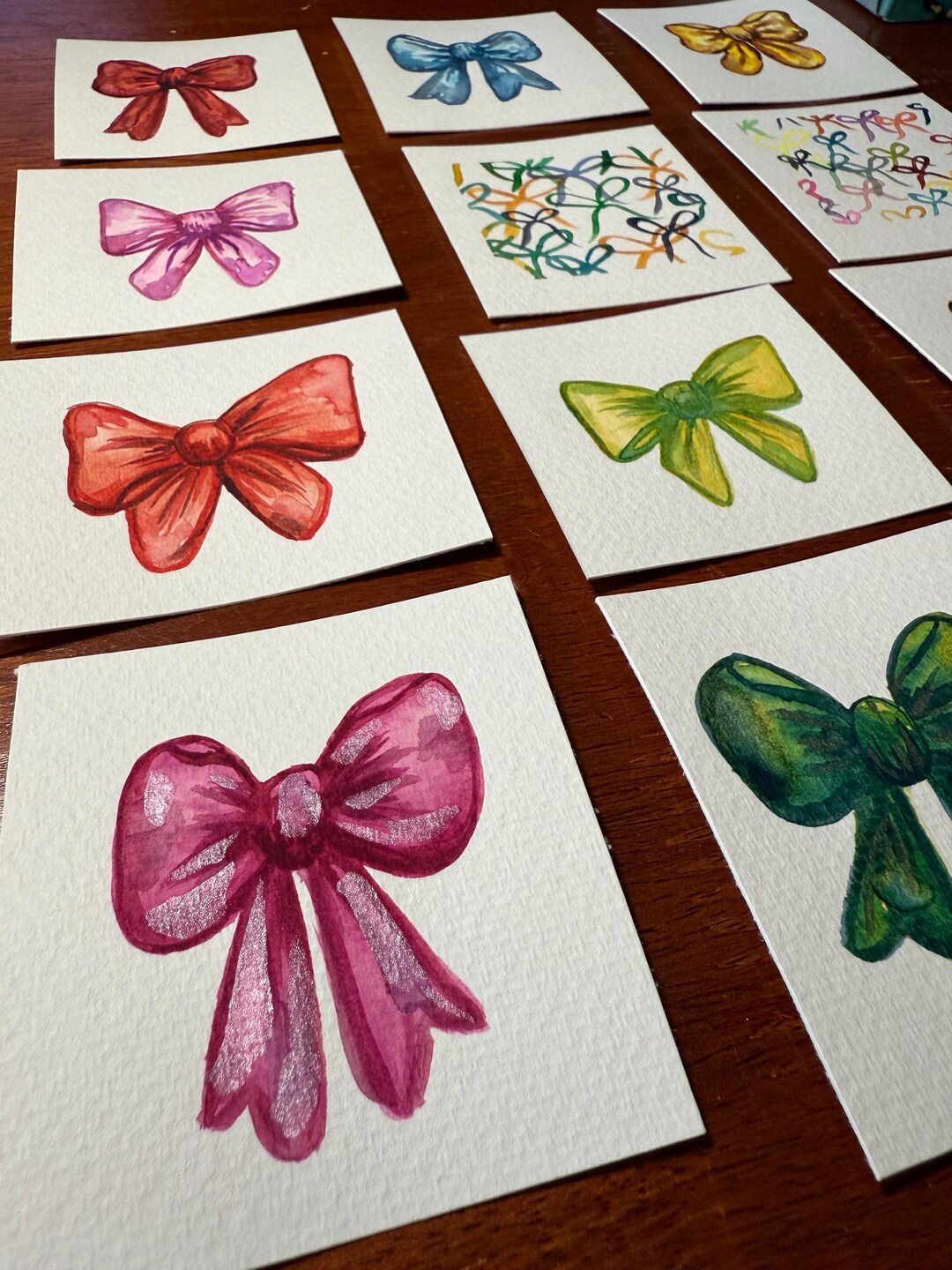Hand Painted Christmas Gift Tags | Watercolor Gift Tags | Bow Christmas ...