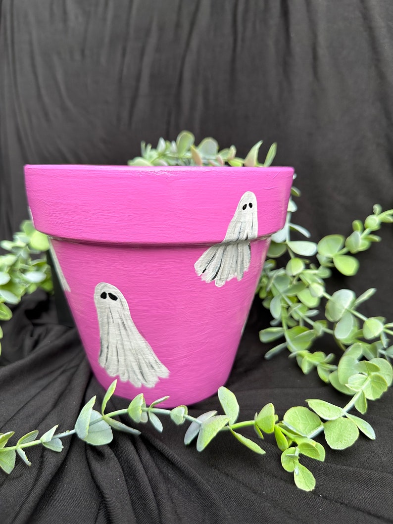 Pink Ghost Pot, Pink Ghost Planter, Cute Ghost Plant Pot, Cute Ghost ...