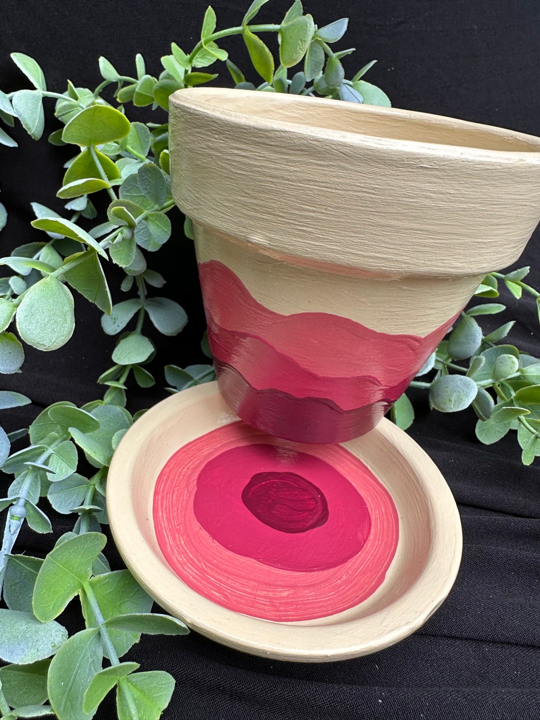 Mountain Plant Pot Gradient Painted Pot Hand-painted Planter Cute ...