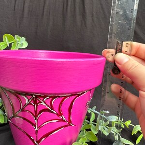 Pink Spiderweb Pot, Spiderweb Planter, Cute Pink Plant Pot, Spiderwe ...