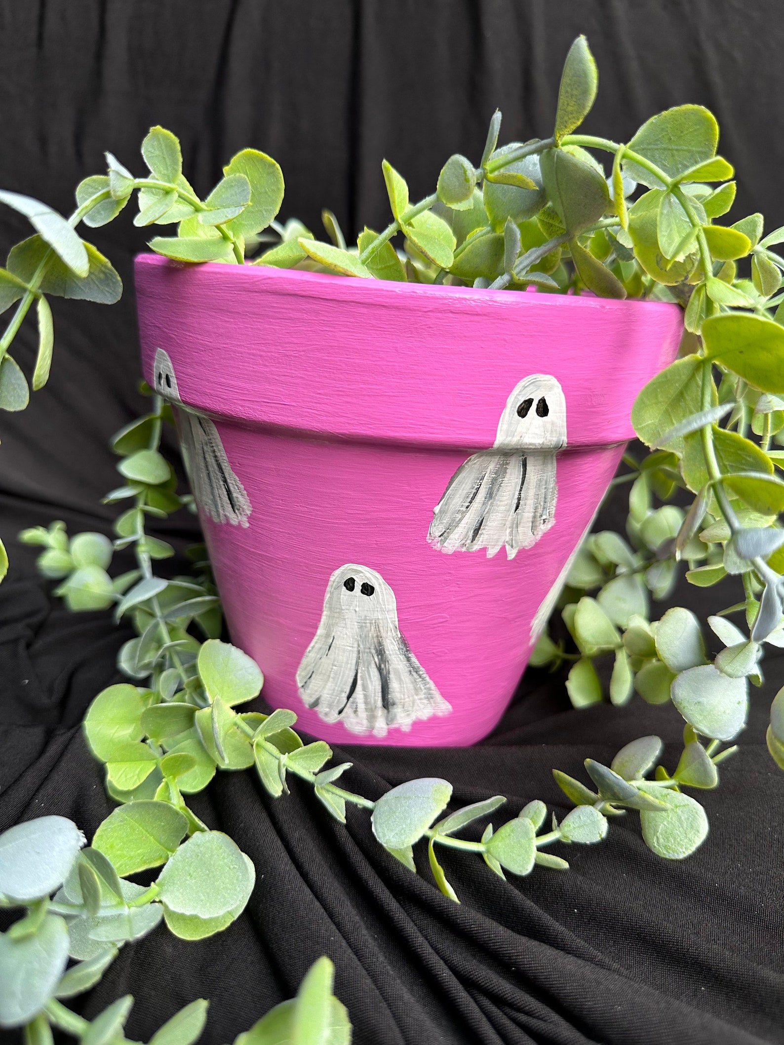 Pink Ghost Pot, Pink Ghost Planter, Cute Ghost Plant Pot, Cute Ghost ...