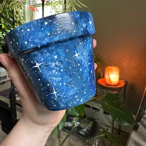 Galaxy Painted Plant Pot - Painted Pot - Hand-painted Planter - Cute ...