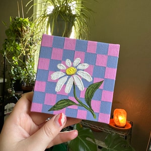 Checker Flower Painting Original Painting Original Flower Painting ...