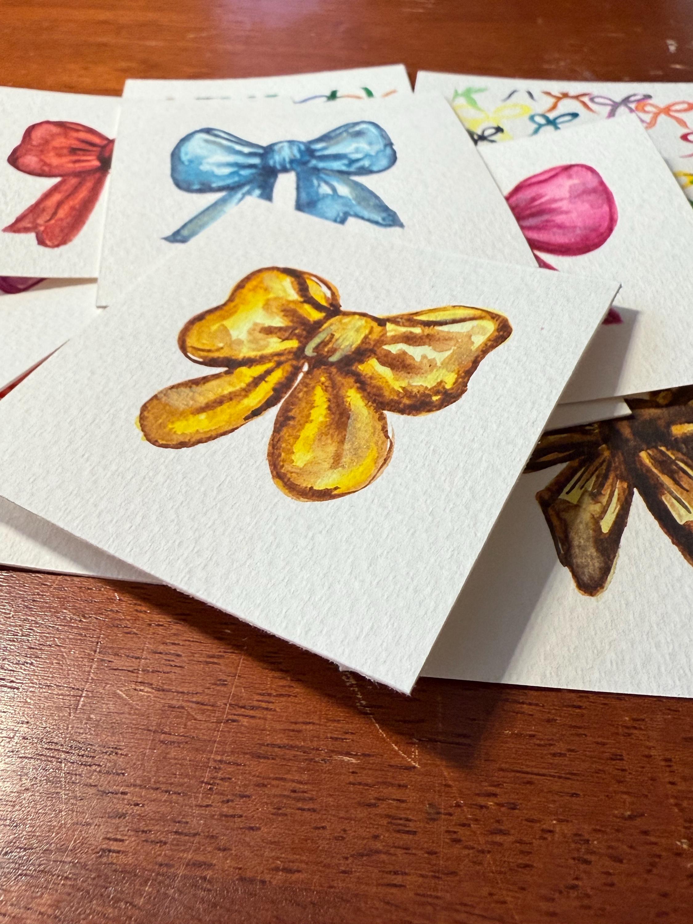 Hand Painted Christmas Gift Tags | Watercolor Gift Tags | Bow Christmas ...