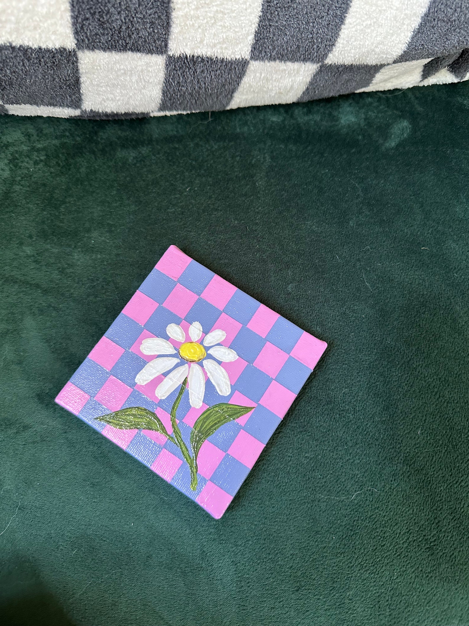 Checker Flower Painting Original Painting Original Flower Painting ...