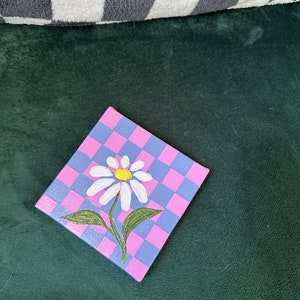 Checker Flower Painting Original Painting Original Flower Painting ...