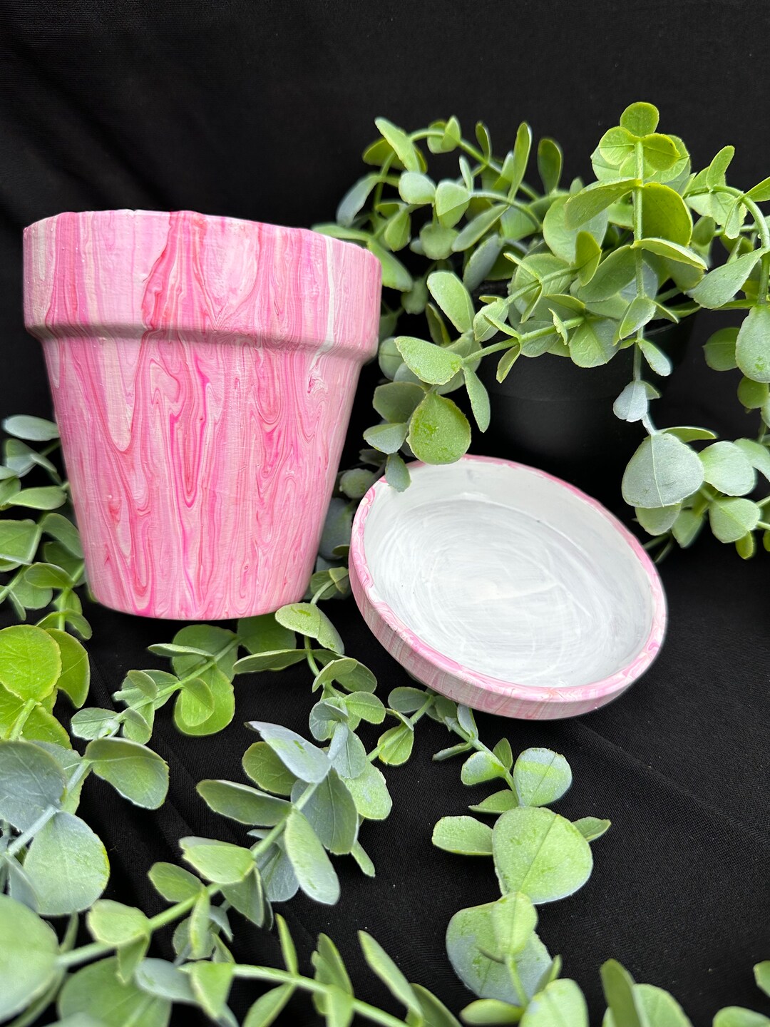 Pour Paint Plant Pot - Pour Painted Pot - Hand-painted Planter - Cute ...
