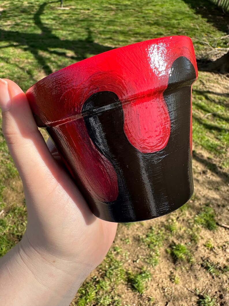 Blood Drip Painted Plant Pot Painted Pot Hand-painted Planter Goth ...