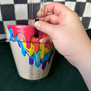 Rainbow Drip Painted Plant Pot - Rainbow Painted Pot - Hand-painted ...
