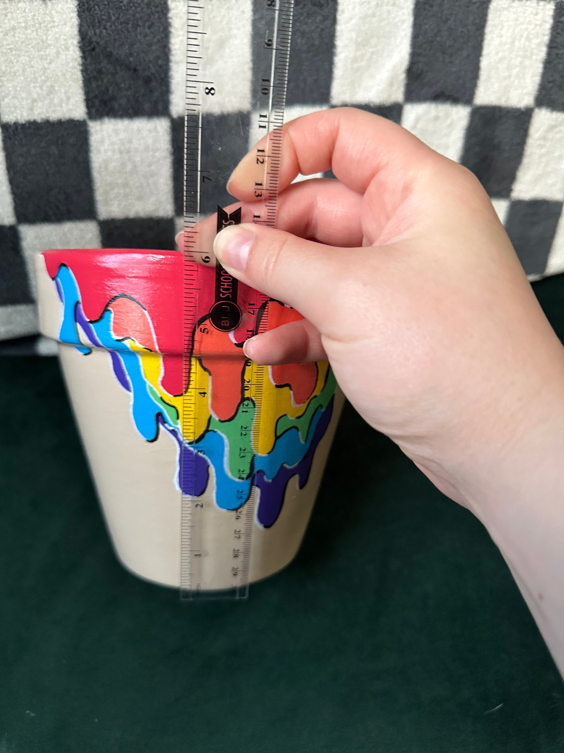 Rainbow Drip Painted Plant Pot Rainbow Painted Pot Hand-painted Planter ...