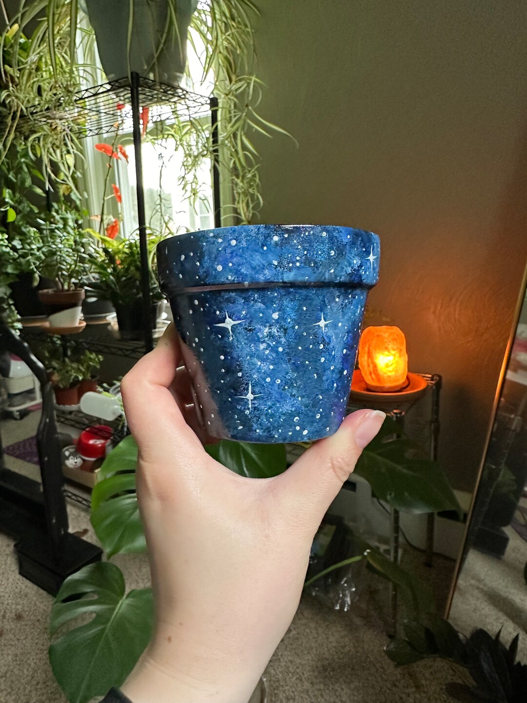 Galaxy Painted Plant Pot - Painted Pot - Hand-painted Planter - Cute ...