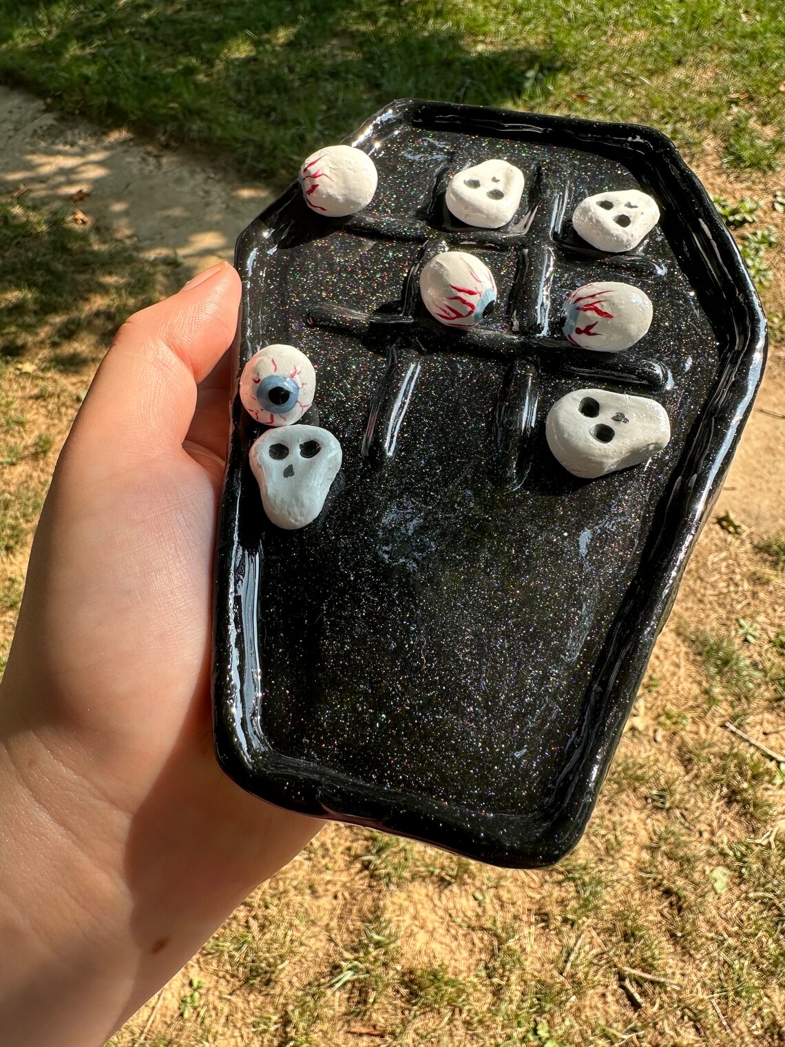 Coffin Tic Tac Toe, Sparkly Coffin Centerpiece, Spooky Tic Tac Toe ...