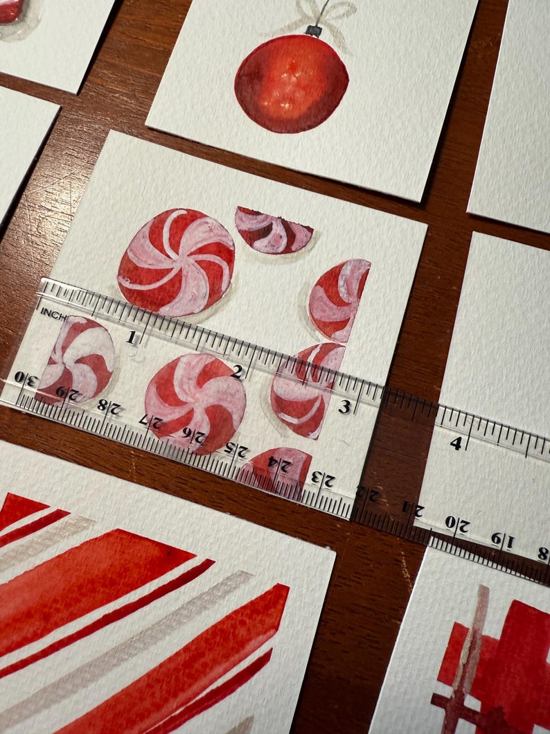 Hand Painted Christmas Gift Tags | Watercolor Gift Tags | Red Christmas ...