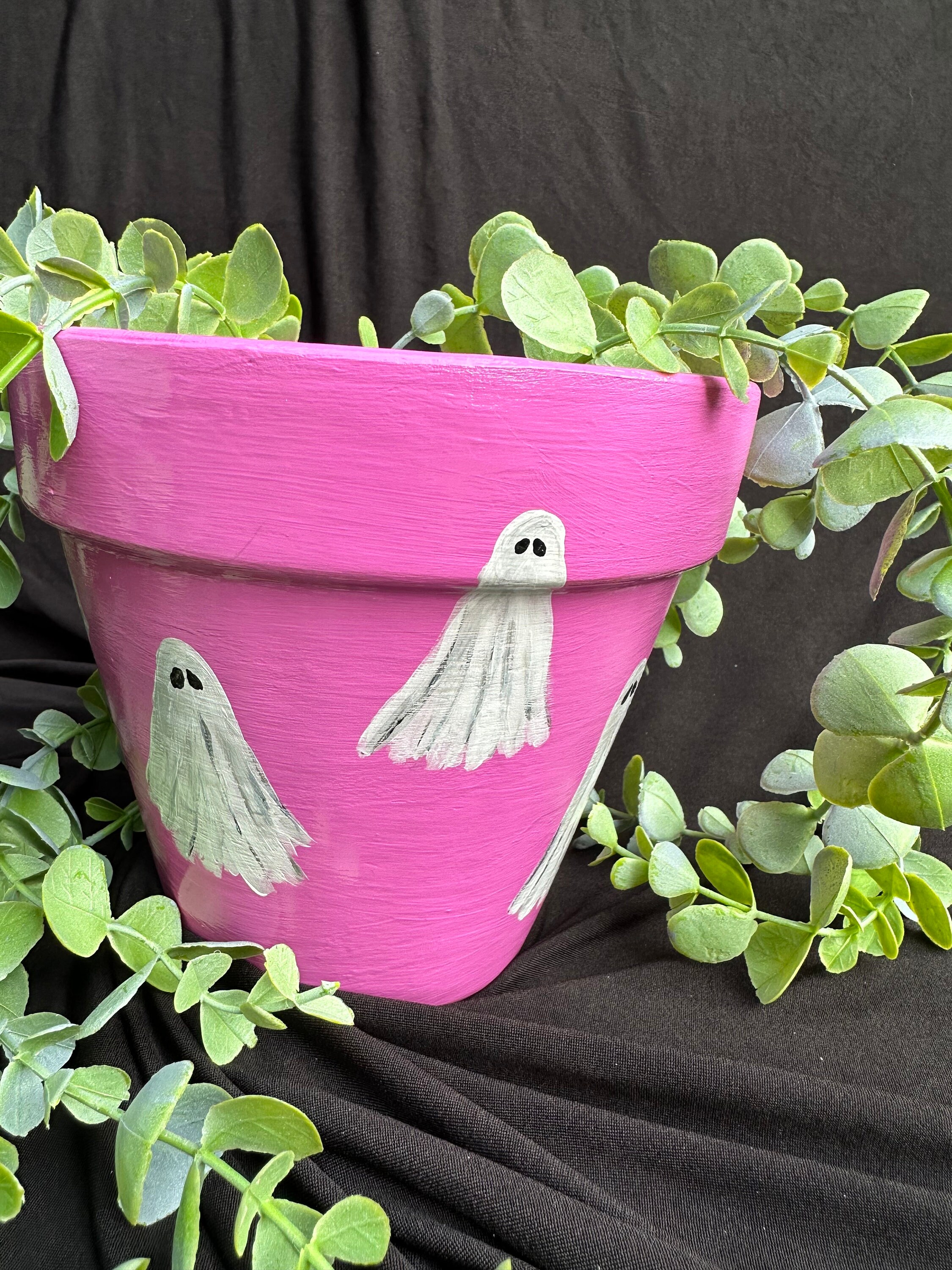 Pink Ghost Pot, Pink Ghost Planter, Cute Ghost Plant Pot, Cute Ghost ...