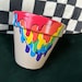 Rainbow Drip Painted Plant Pot - Rainbow Painted Pot - Hand-painted ...