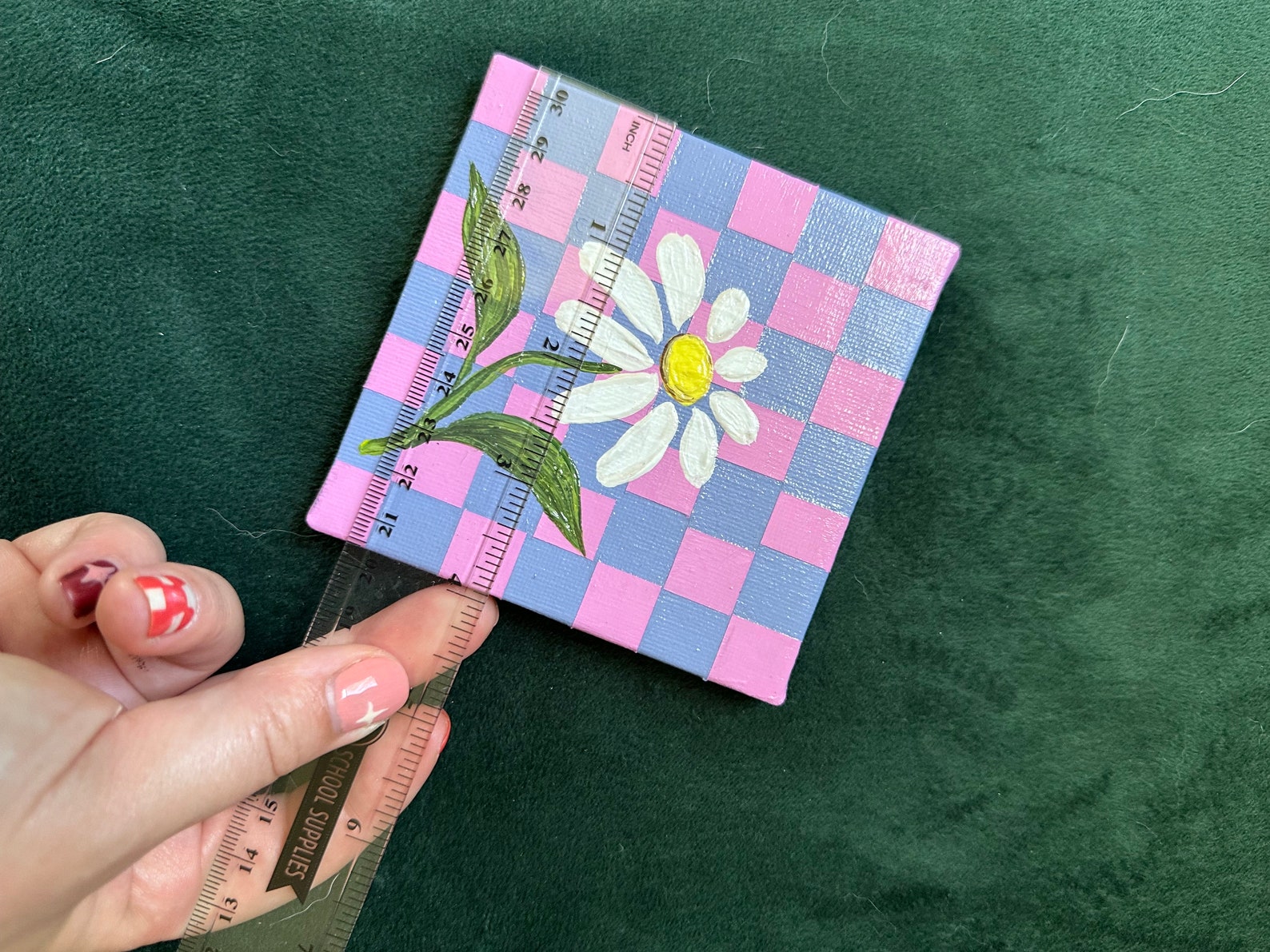 Checker Flower Painting Original Painting Original Flower Painting ...
