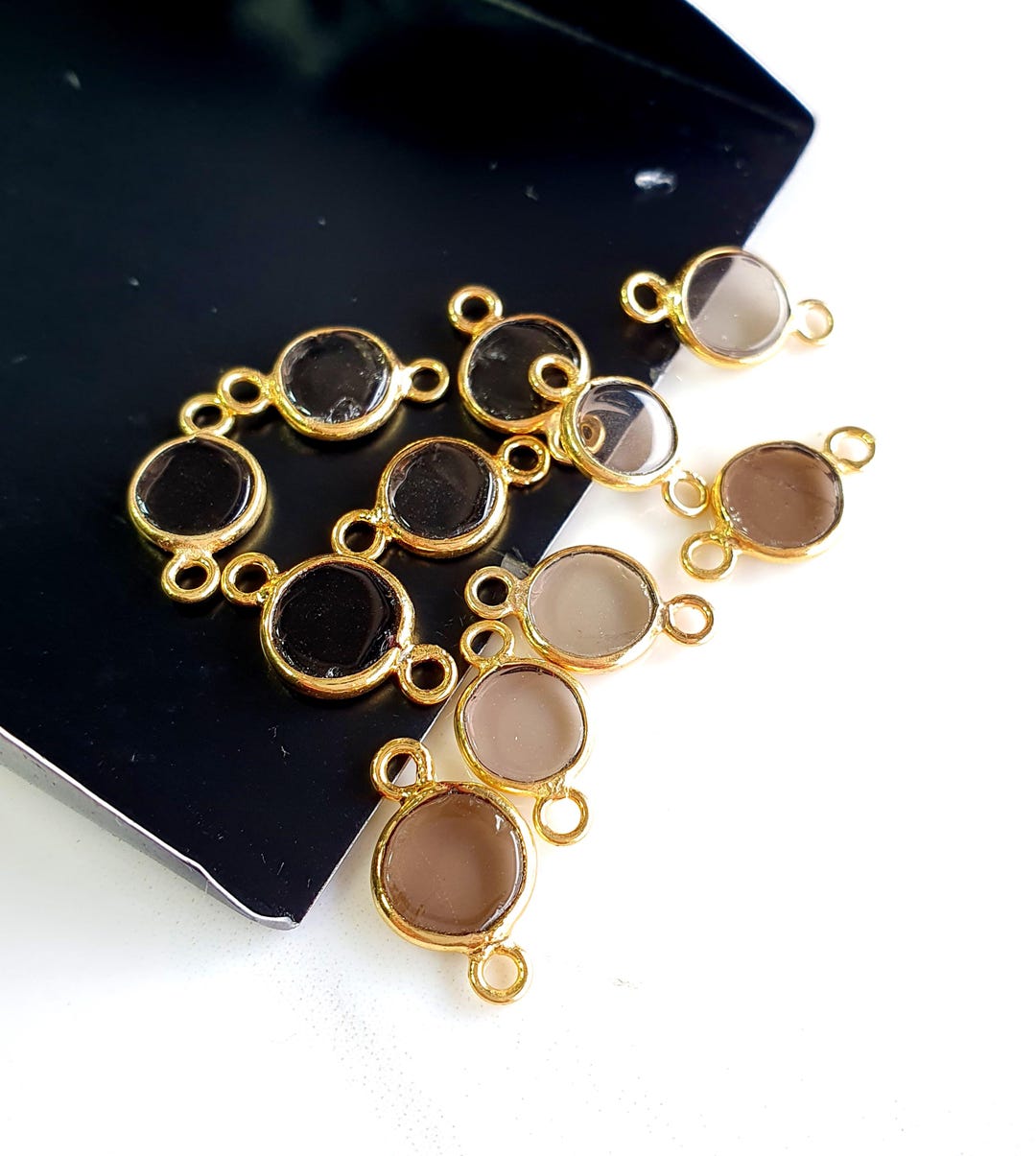 Smokey Quartz Connector, Gemstone Charms, Gemstone Connector, Natural ...