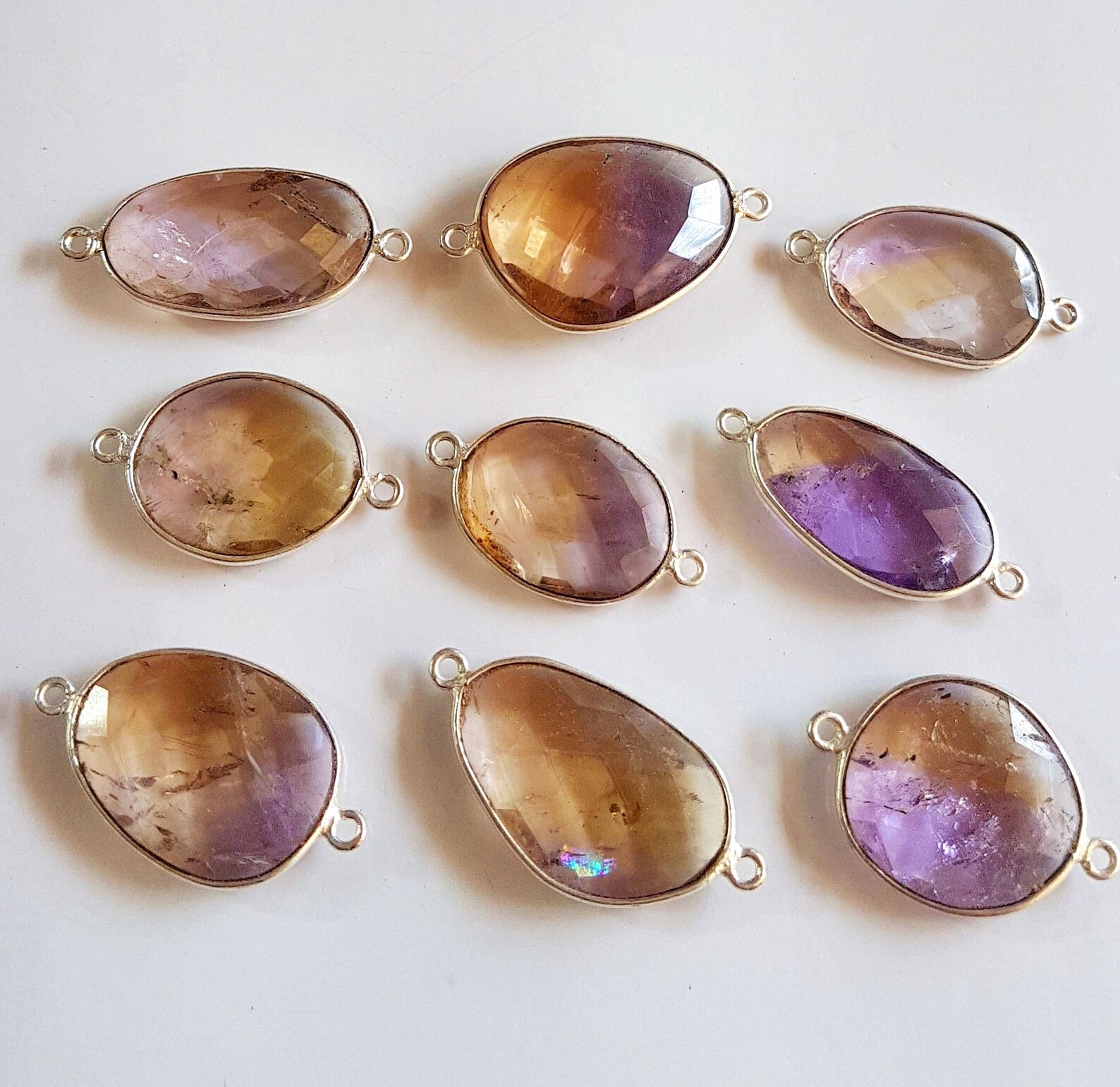 Natural Ametrine Faceted Gemstone Silver Connector 925 - Etsy