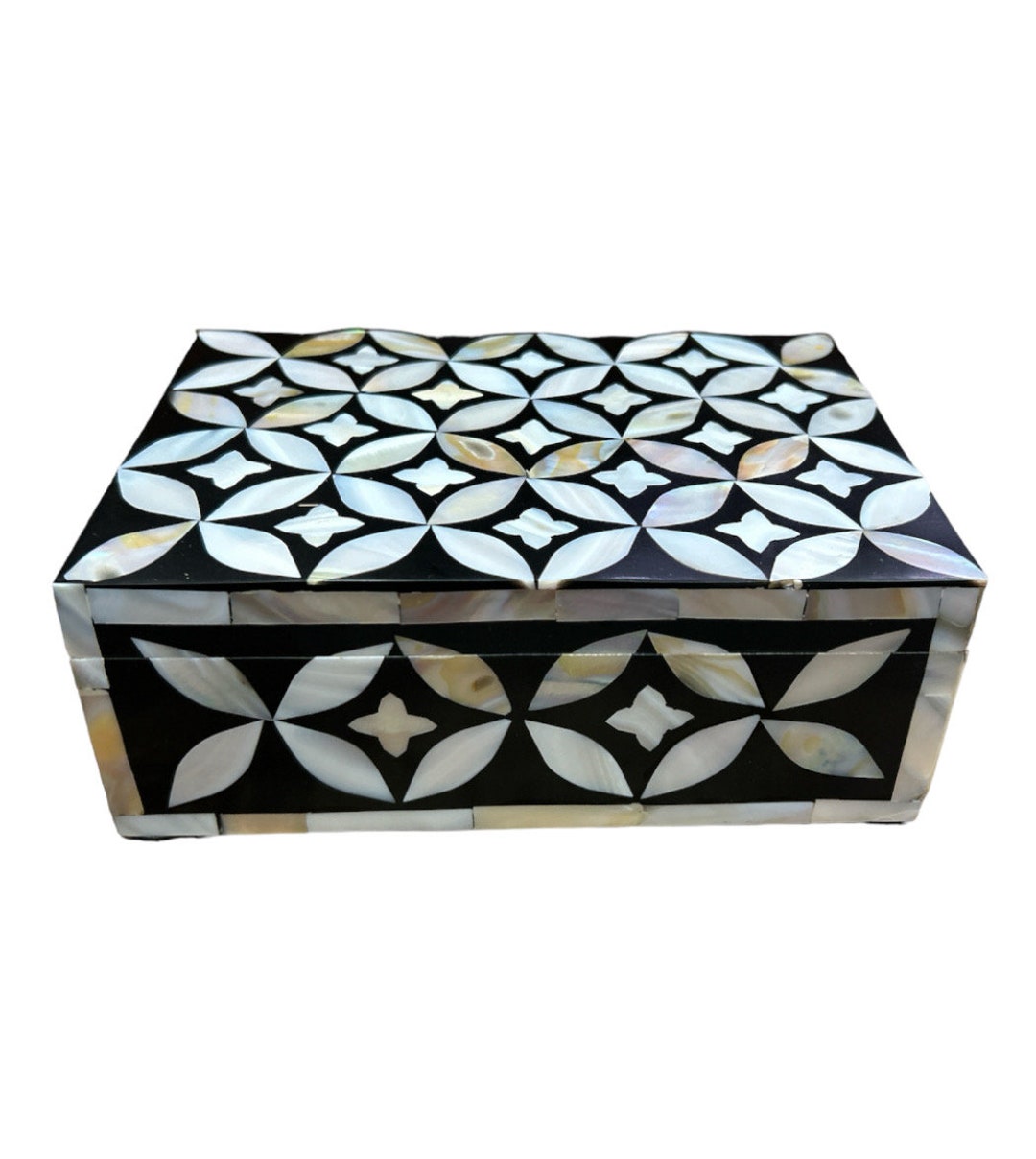 Mother of Pearl Inlay Decorative Box 5X7X2.5 Inch or 12.5/18/6.5 Cms - Etsy