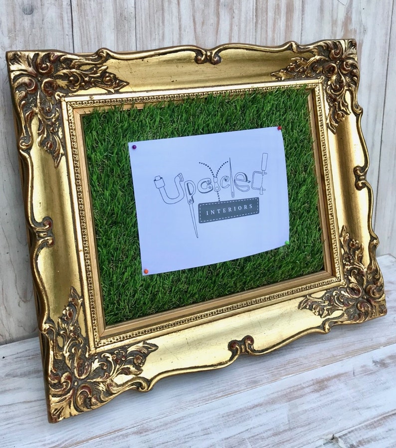Artificial Grass Pin Board in Decorative Vintage Gold Frame - Etsy