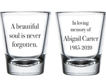 In Loving Memory Shot Glasses, Memorial Custom Shot Glass Favors ...