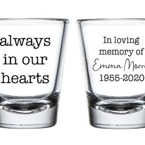 In Loving Memory Shot Glasses Customized Funeral Shot - Etsy