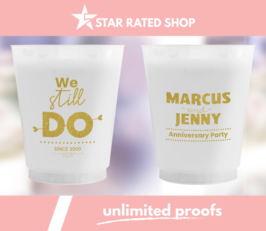 Personalized Anniversary Frosted Cups, Frosted Anniversary Cups ...