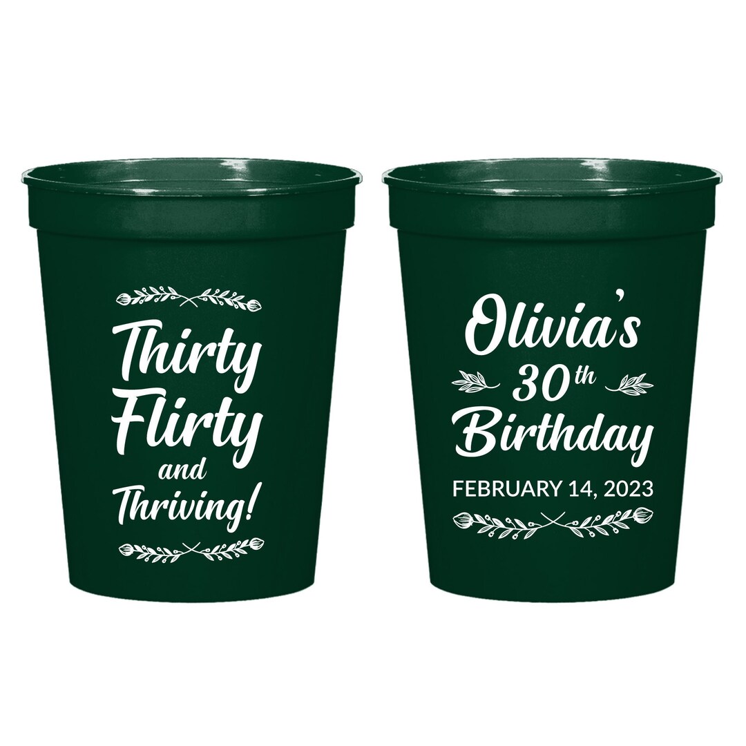 30th Birthday Stadium Cups, Custom Birthday Stadium Cup Favor ...