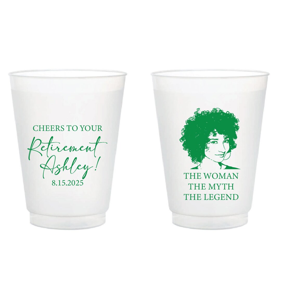 Retirement Party Frosted Cups, Personalized Retirement Plastic Cup ...