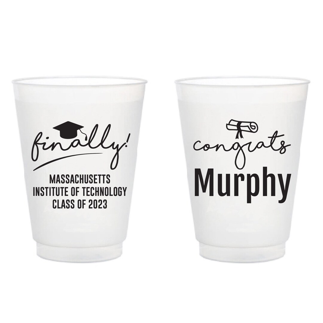 Finally Graduation Frosted Cups, Personalized Graduation Frosted Cups ...