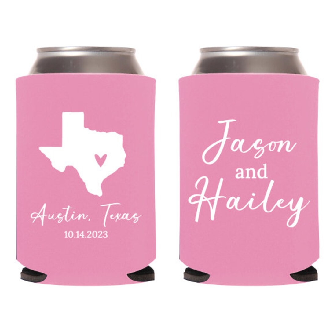 Custom Can Coolers Favors, Personalized Can Coolers Wedding Favor ...