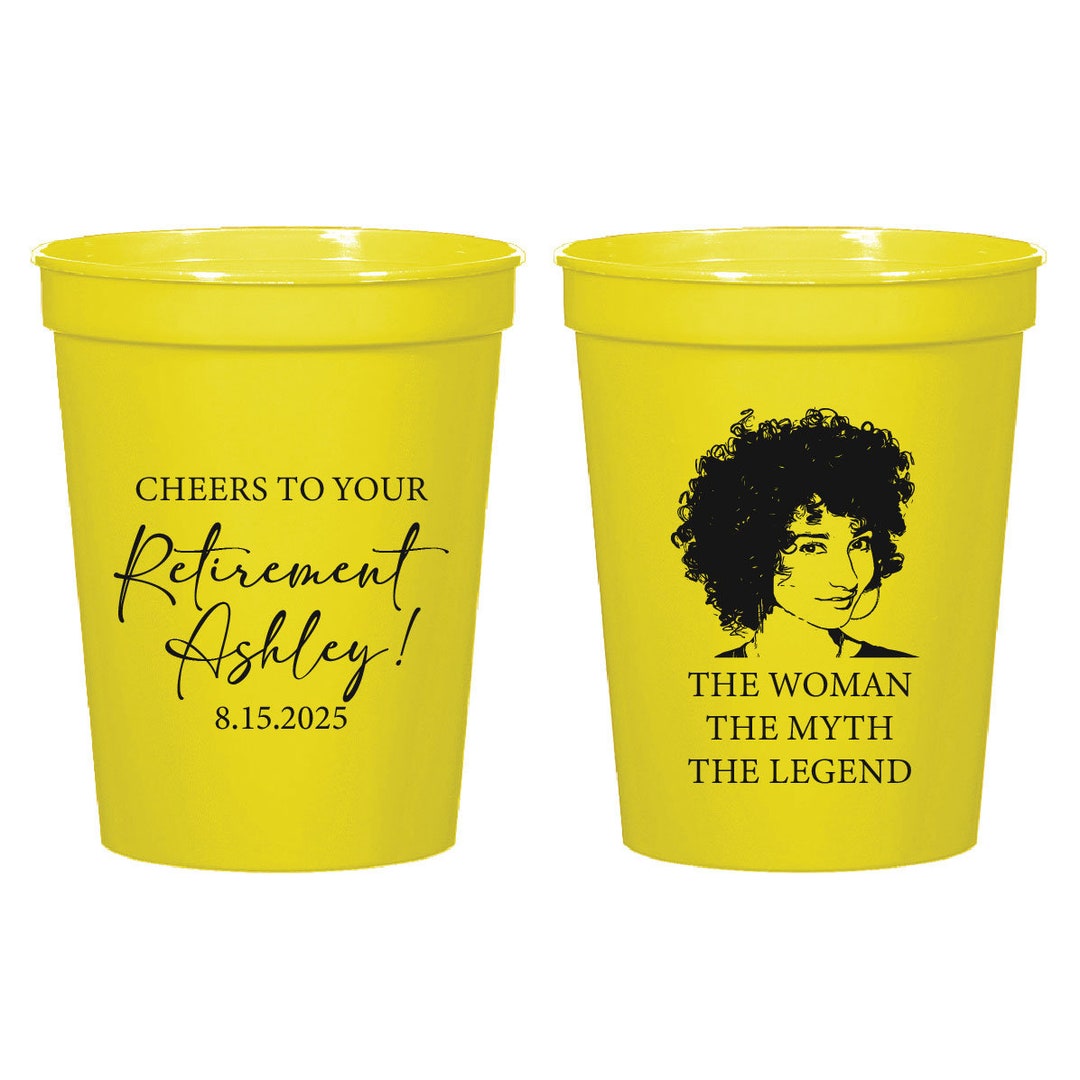 Retirement Party Stadium Cups, Personalized Retirement Plastic Cup ...
