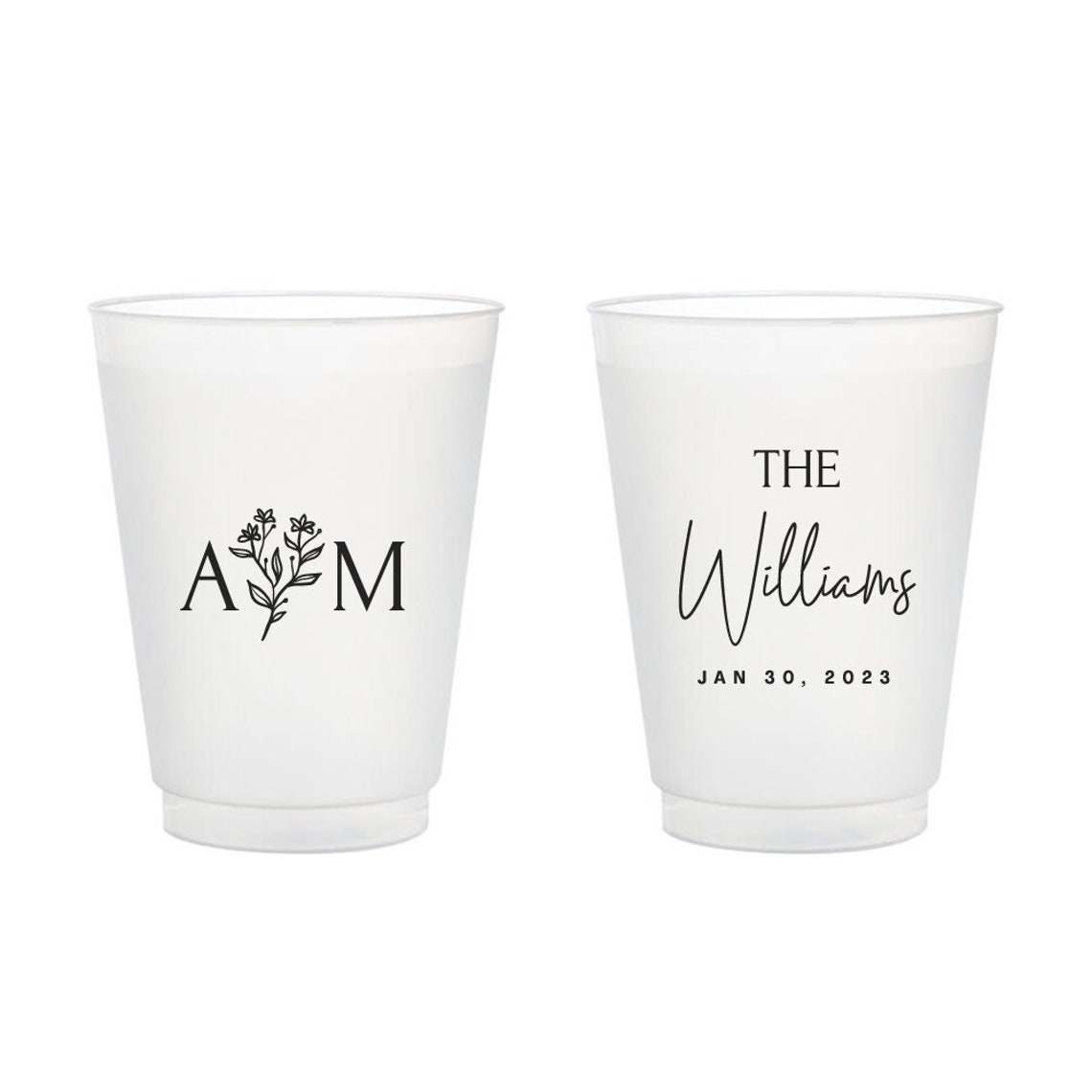 Frosted Cups Wedding Frosted Cups Custom Wedding Frosted - Etsy