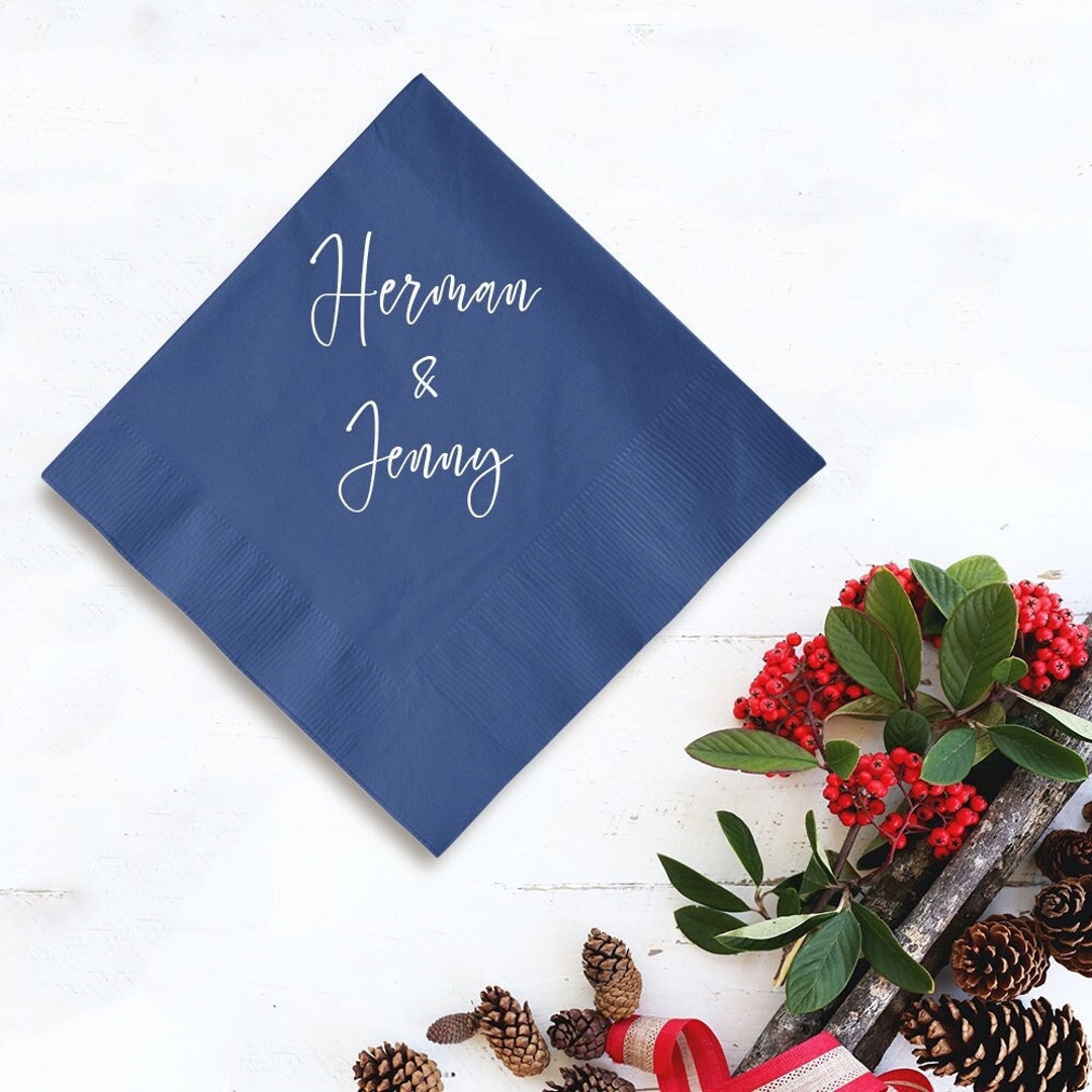 Personalized Name Embroidered Paper Napkin, Custom Napkin Favor ...