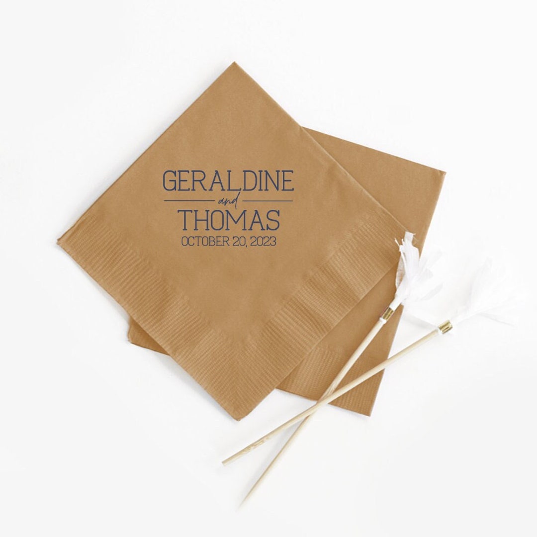 Custom Wedding Napkins, 2ply Paper Napkins Wedding Favors, Custom Paper ...
