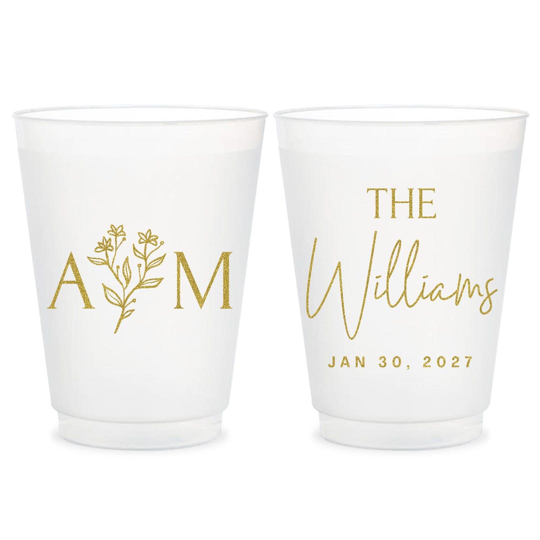 Frosted Cups, Wedding Frosted Cups, Custom Wedding Frosted Cups ...