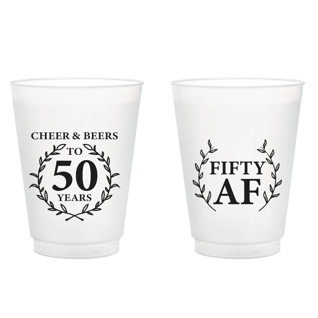 50th Birthday Frosted Cups, 50th Birthday Frosted Cup Favors, Custom ...
