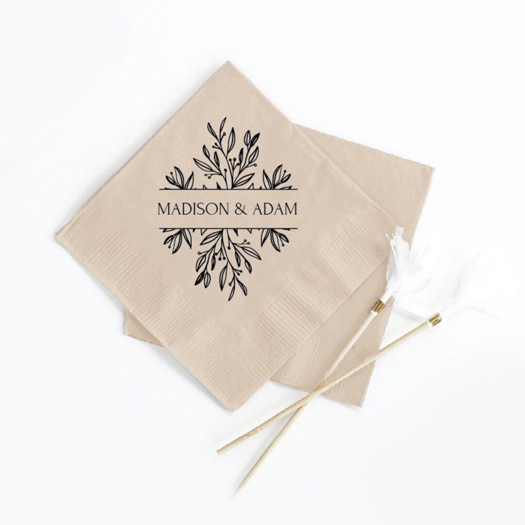 Custom Beverage Napkins Wedding Favors, Personalized Cocktail Wedding ...