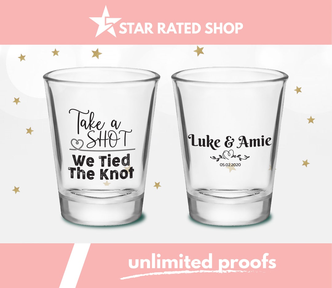 Personalized Shot Glass Favor, Wedding Shot Glasses, Custom Wedding ...