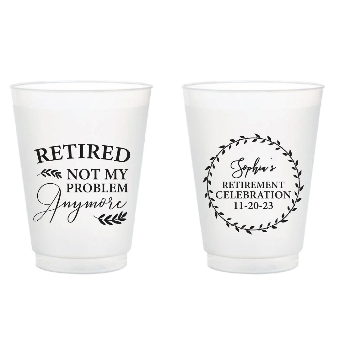 Personalized Retirement Party Frosted Cup Favors, Retirement Party ...