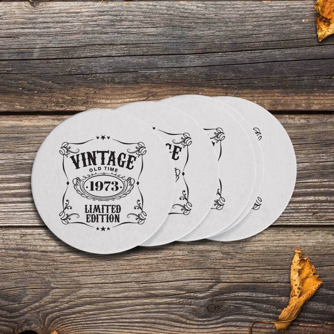 Vintage Birthday Coasters, Coaster for Birthday, Custom Birthday ...