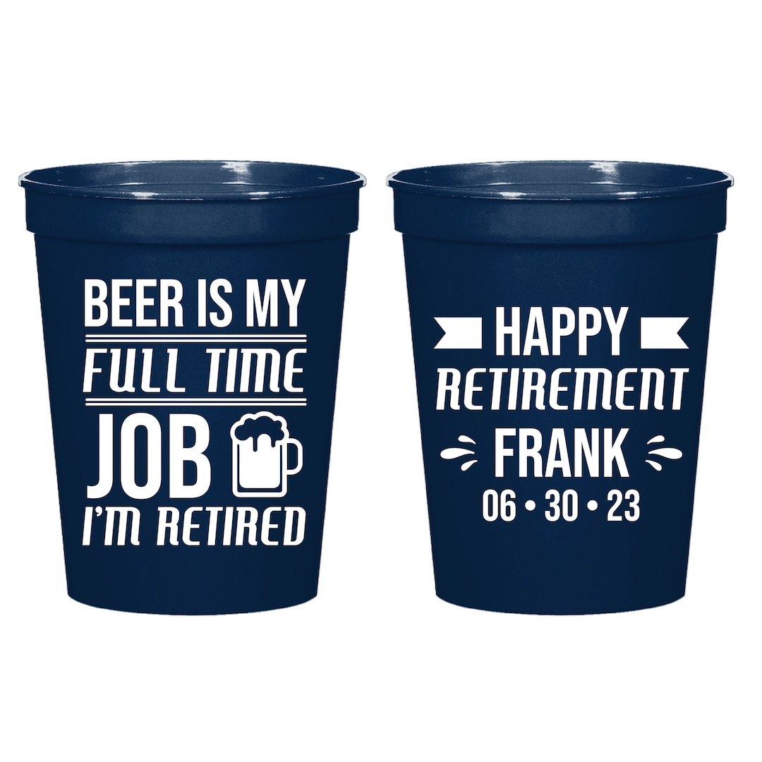 Retirement Party Stadium Cup Favors, Custom Retirement Party Stadium ...