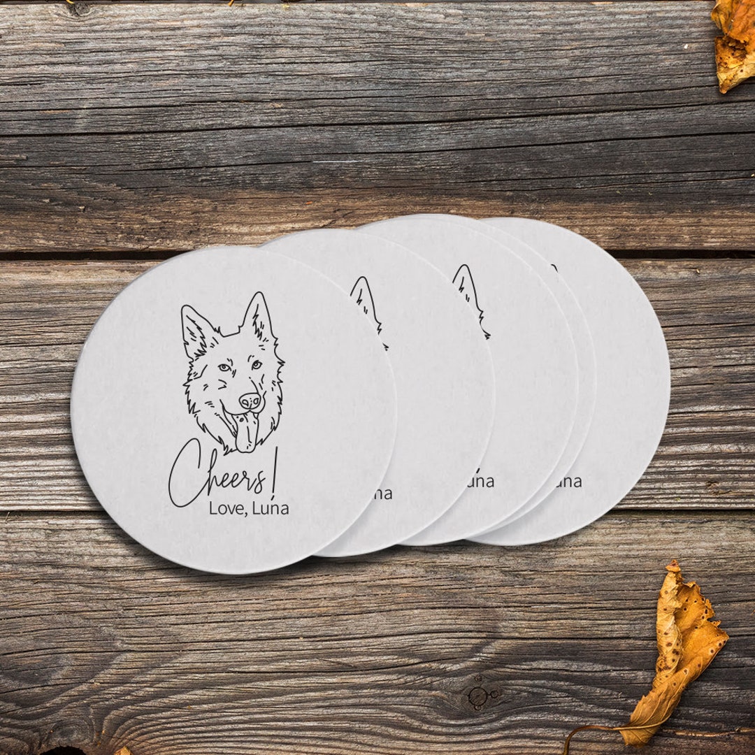 Bespoke Pet Wedding Coasters, Personalized Pet Portrait Wedding ...