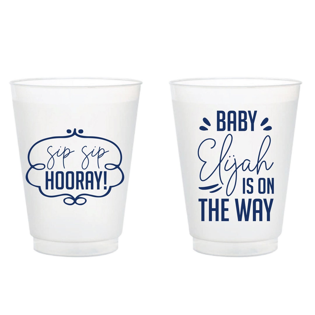Sip Sip Hooray Baby Shower Frosted Cup, Baby is on the Way Frosted Cup ...
