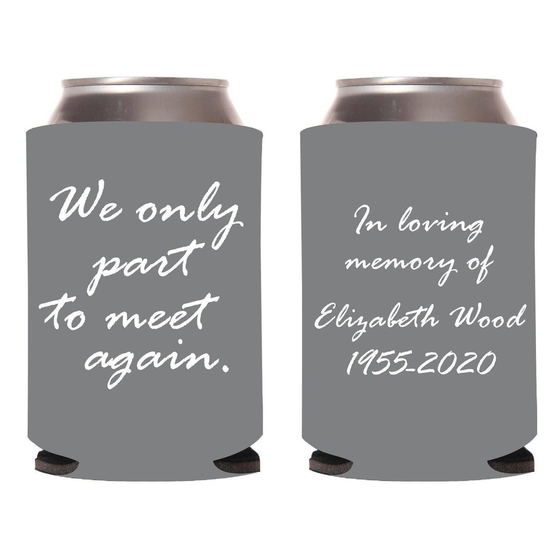 In Loving Memory Funeral Can Cooler Favors, Custom Can Coolers for ...