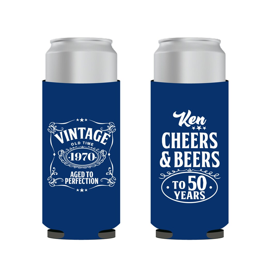 Cheers and Beers Birthday Thin Can Coolers Custom Slim Can - Etsy